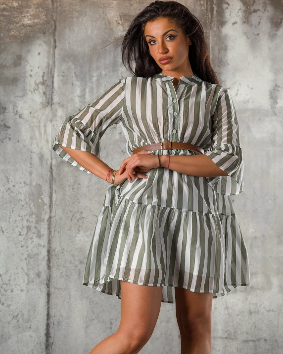 Rochie Lulu, Military/Alb | ExclusiveJeans.ro